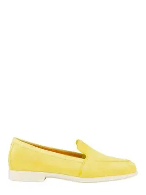 Santoni Suede Calf Leather Loafers Yellow