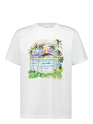 Casablanca White Volcano Classic T-Shirt Multicolour