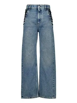 Stella McCartney Straight-leg Laced Denim Trousers - Blue
