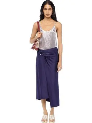 Rabanne Piercing Detail Midi Skirt Blue