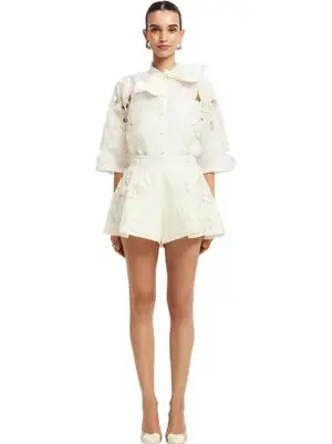 LEO LIN Leo Lin Brooklyn Appliqué Bow Puff Sleeve Top