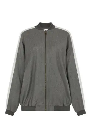 Serena Bute Cashmere Blend Bomber Jacket - Gray
