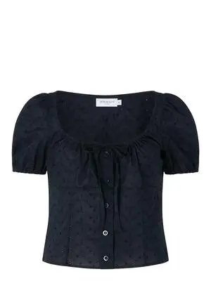 SERENA BUTE LONDON Broderie Bodice Top - Navy