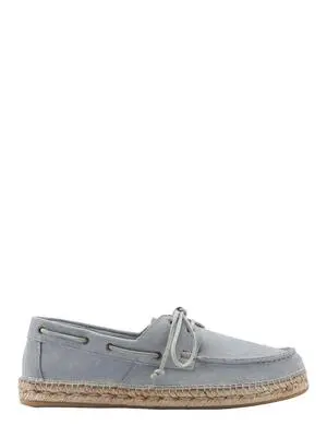 VISCATA Levant Suede Espadrille Boat Shoes - Ash Grey