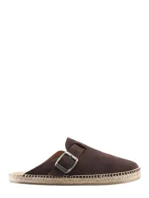 VISCATA Suede Espadrille Clogs Mocha
