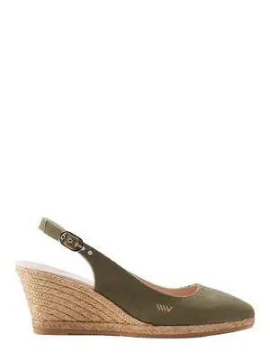 VISCATA Palomera Canvas Espadrille Wedges - Olive
