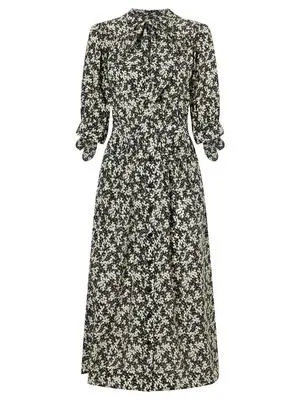 Maison Mayle Lala Patterned Silk-crepe Midi Dress - Multi