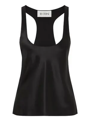 Eterne Hedi Silk-blend Satin Tank - Black