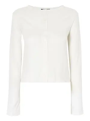 THE PARK Hazel Semi-sheer Lyocell Cardigan - White