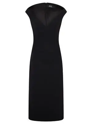 Solace London Monica Crepe Midi Dress - Black