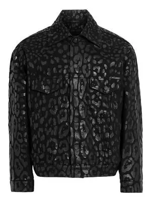Dolce & Gabbana Leopard-print Denim Jacket - Black