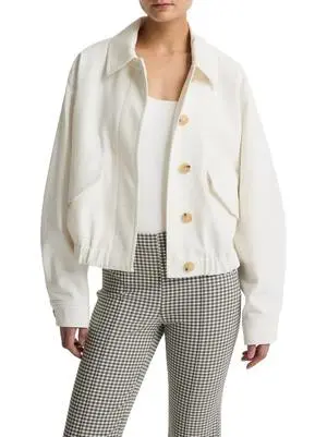 Vince Cotton Bomber Jacket - Chalk