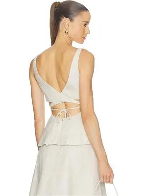 CAMILA COELHO Camila Coelho Malena Linen Top