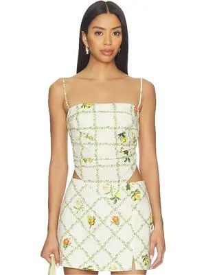 Amanda Uprichard Juna Top - Trellis Print