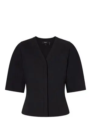 Theory Linen-blend Blouse - Black