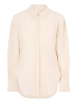 Victoria Beckham Silk Crepe Button-down Shirt - Pink