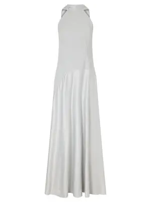Solace London Cece Cape-effect Gown - Silver