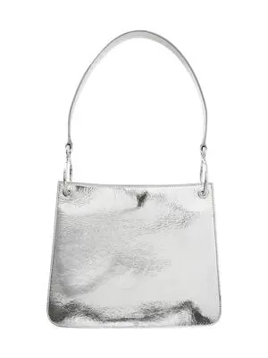 JIL SANDER Otto Small Metallic Leather Shoulder Bag - Gray