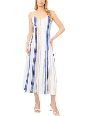 HALOGEN Stripe Godet A-Line Sundress