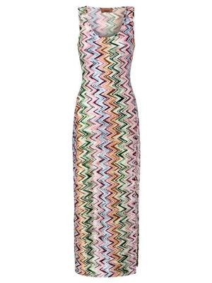 Missoni Long Stretch Viscose Cover-up With Zigzag Lace - Multicoloured