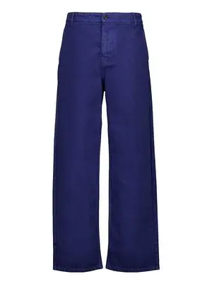 Miu Miu Garment-dyed Gabardine Straight-leg Pants - Blue