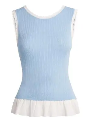 Claudie Pierlot Knitted Pointelle Tank Top - Blue