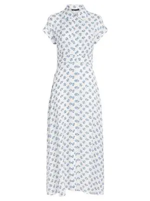 Maje Floral Print Mini Dress - Blue