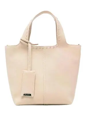 Santoni Top-handle Leather Tote Bag - Neutrals