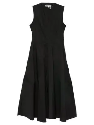 Dkny V-neck Midi Dress - Black