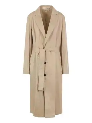 META CAMPANIA COLLECTIVE Meta Campania Collective Belt-Fastening Coat Neutrals