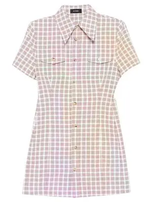WILLY CHAVARRIA Plaid Mini Dress - White