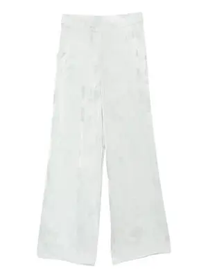 Calvin Klein Floral Jacquard Wide Leg Trousers - Green