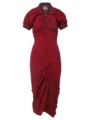 VIVIENNE WESTWOOD Gathered Midi Dress Red