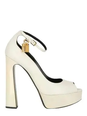 TOM FORD Platform Peep Toe Pumps With Ankle Strap
