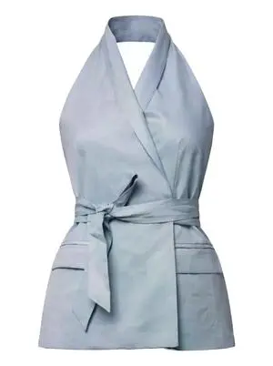 KAOS Halterneck Belted Vest - Blue