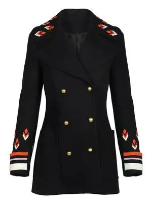 Valentino Garavani Embellished Double-breasted Coat - Black