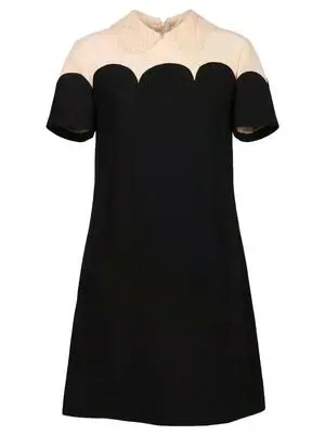 Valentino Garavani Lace-collar Mini Dress - Black