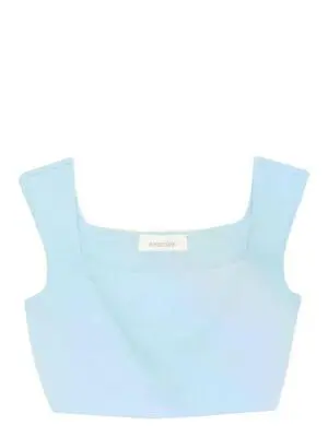 Max Mara Sleeveless Square-neck Top - Blue