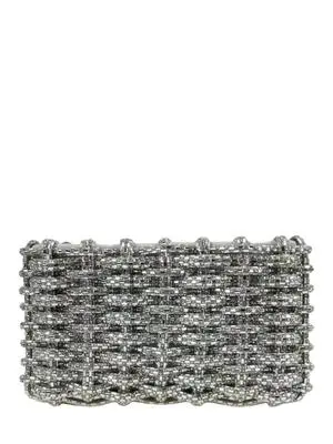 Simkhai Morgan Woven Clutch - Silver