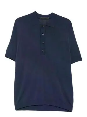 LOW BRAND Buttoned Polo - Blue