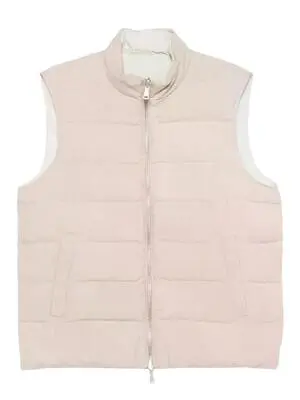 Eleventy Reversible Quilted Gilet Neutrals