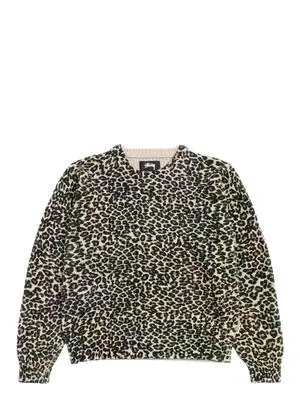 StÜssy Leopard Crewneck T-shirt - Neutrals