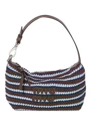 Miu Miu Crochet Striped Pouch - Brown