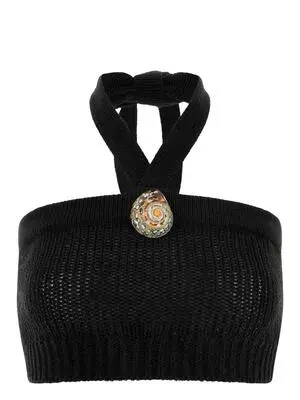 Alanui Island Memories Crop Top - Black