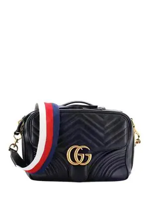 Gucci Gg Marmont Zip Around Camera Small Shoulder Bag - Black