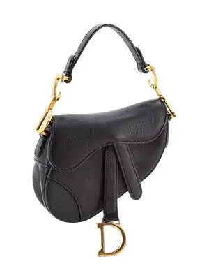 Dior Saddle Handbag Leather Micro Satchel - Black