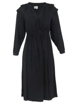 Ba&sh Ulla Ruffled Midi Dress - Black
