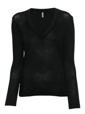 DANIELE FIESOLI V-neck Long-sleeve T-shirt - Black