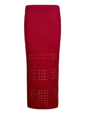 Liu Jo Crochet Knit Midi Skirt - Red
