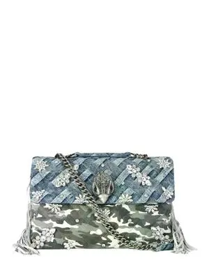Kurt Geiger Xxl Kensington Crystal-embellished Shoulder Bag - Grey